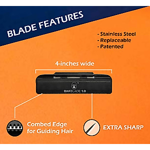 BakBlade 1.0 Back Shavers for Men: Back Hair Removal and Body Shaver (DIY), Back Shaver - Body Hair Trimmer, Extra-Long Handle, Shave Wet or Dry