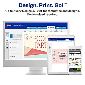 Avery Printable Note Cards, Laser Printers, 60 Cards and Envelopes, 4.25 x 5.5 (5315)