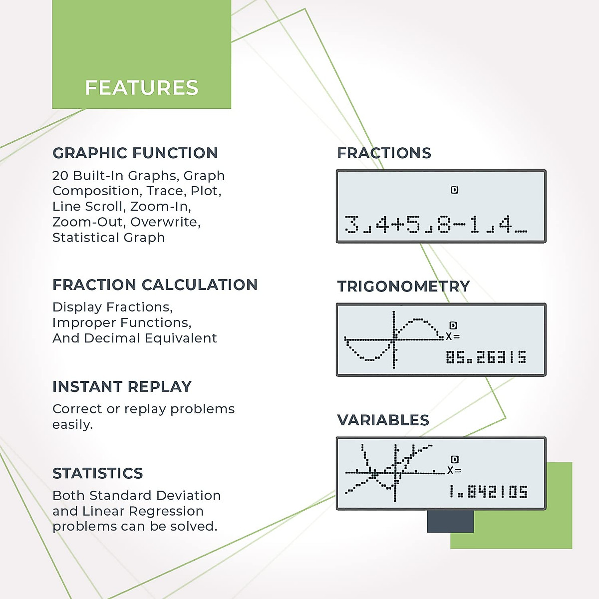 Scientific Calculator with Graphic Functions - Multiple Modes with Intuitive Interface - Perfect for Beginner and Advanced Courses, High School or College