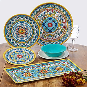 Certified International Portofino Melamine Hostess Set, Multi Colored, Large
