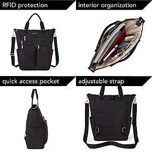 Baggallini womens Legacy 3-in-1 All set 3 in 1 Backpack, Black, One Size US