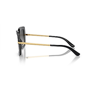 Dolce & Gabbana Modern Rectangular Prism with Arms Sunglasses, Top Black On Transparent Black, 52