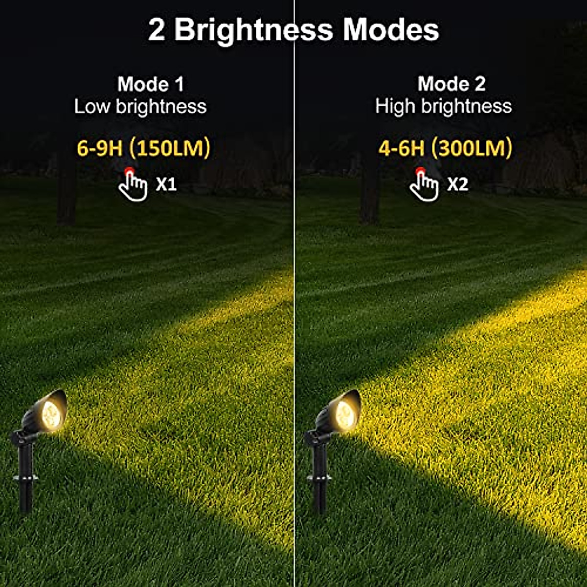 CORESLUX Solar Spotlights Outdoor Garden Lights, Super Bright 6 LED Bead Landscape Spotlights IP65 Waterproof Adjustable Solar Spot Lights for Patio Yard Garden Pathway (Warm Light)