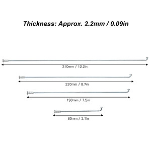 VGEBY 10pcs/Set 13G 80mm-310mm Mountain Bike Spokes Stainless Steel Spokes Bicycle Tricycle Accessories Toyfigure Riding Racks and Storage(220MM£©