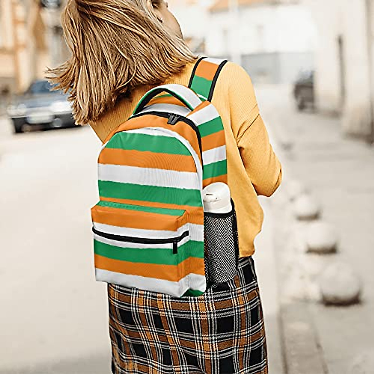 Stripes Saint Patrick Kids Backpack, Student School Bags for Boys & Girls, Bookbags with Adjustable Strapfor Travel