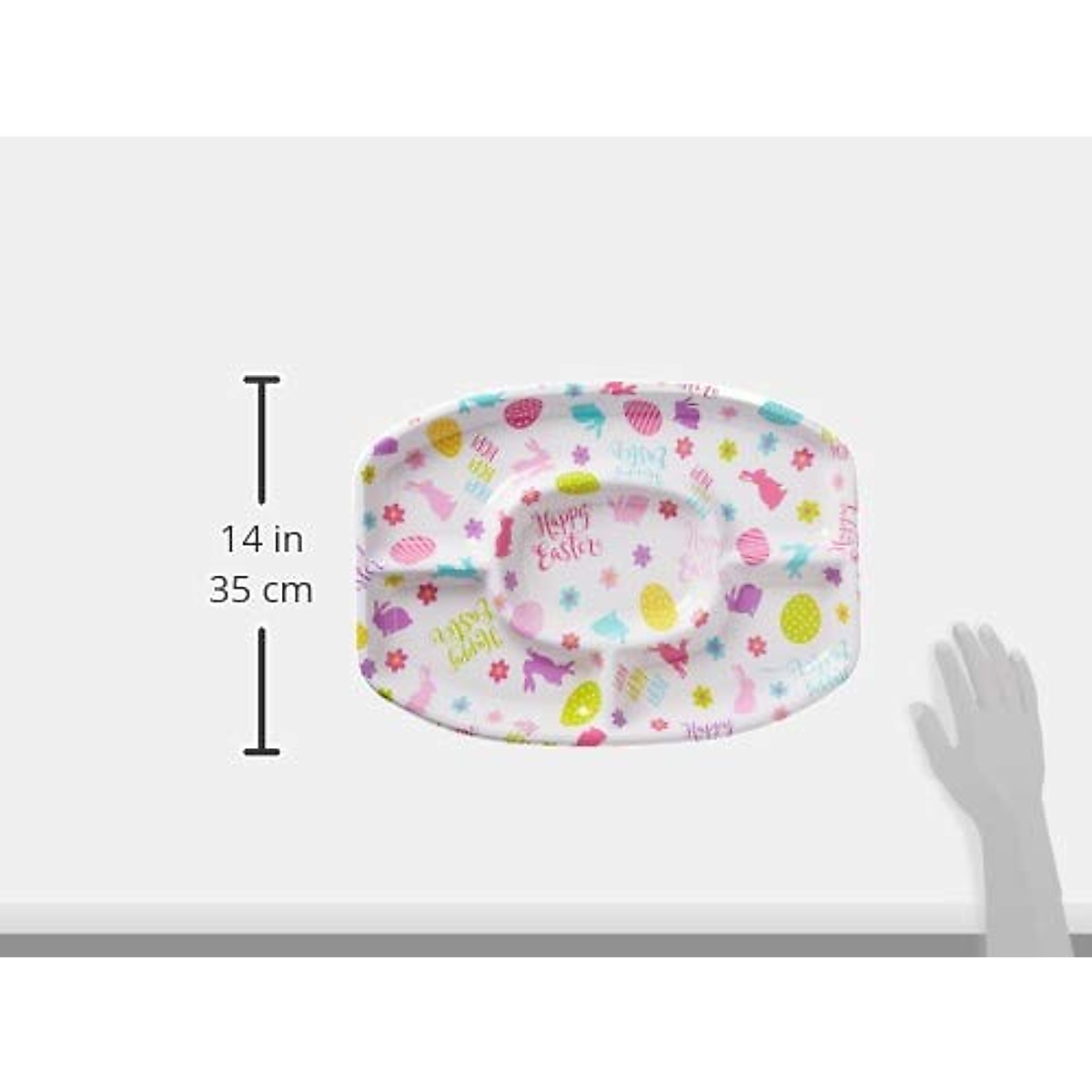 Amscan Plastic Platter, 13 1/4"H x 18 1/4"W x 1 1/4"D, Multicolor