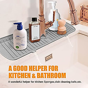 Queceuy Silicone Drainage pad, Sink, Kitchen Faucet, Splash Proof pad, Multifunctional Sink, Drainage countertop, Splash Proof -2 Pieces