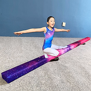FC FUNCHEER 8FT Folding Balance Beam -Gymnastics Floor Beam - Gymnastics Equipment- Anti-Slip Bottom - Suede Cover - Carry Bag for Kids/Adults Home & Gym Center