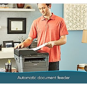 Brother DCP-L25 50DW Monochrome All-in-One Wireless Laser Printer - Print Copy Scan - Mobile Printing - Auto Duplex Printing – Print Up to 36 PPM - Up to 250 Sheets/Tray - ADF + HDMI Cable