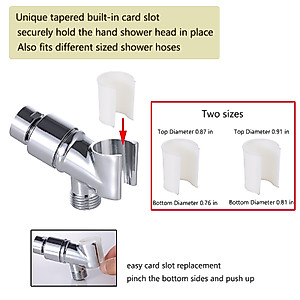 All Metal Handheld Shower Head Holder, Adjustable Shower Wand Holder with Brass Pivot Ball，Shower Arm Holder Mount for Connecting Shower Arm and Shower Hose，Chrome
