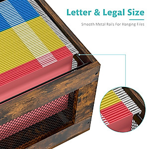 X-cosrack Rolling File Cabinet, Hanging File Organizer Box with Lid for Home Office, Small Filing Cabinet with Wheels Under Desk, Mobile Files Storage Cart, Letter & Legal Size