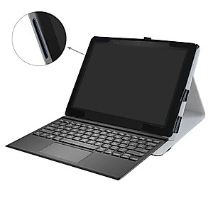 Dell Latitude 5285 Case,Mama Mouth PU Leather Folio Stand Cover for 12.3" Dell Latitude 5285 (12.3 Inch HD IPS Touch) 2in1 Laptop,Black