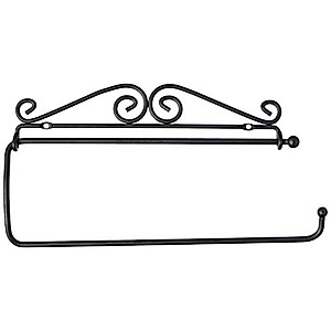 Spectrum Diversified Scroll Paper Towel Holder, Wall Mount, Black