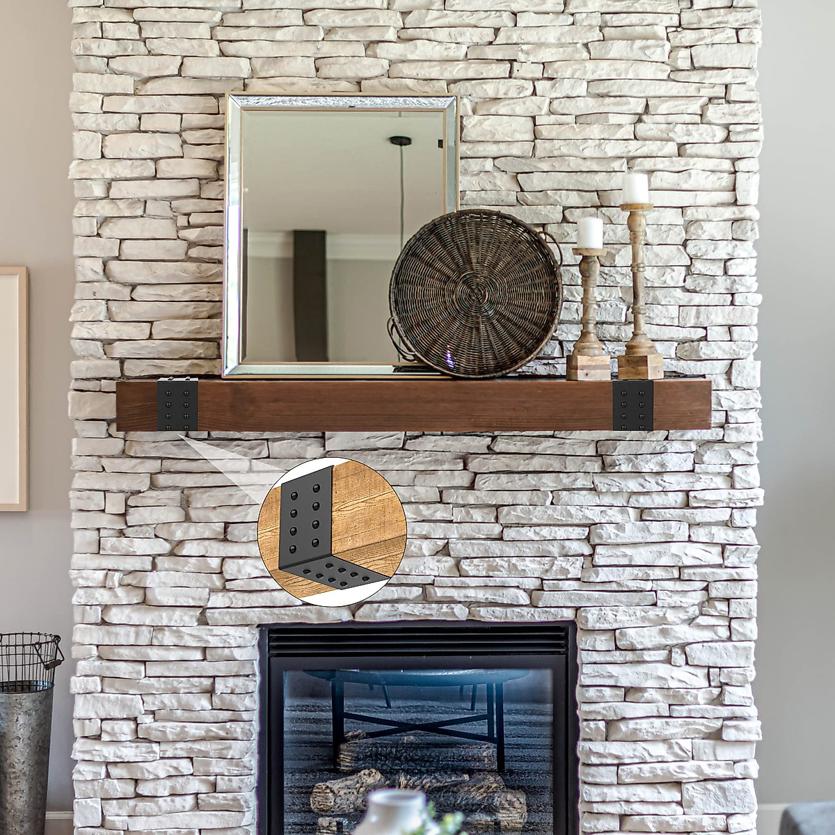 5ft Faux Wood Beam Strap，Flexible Beams Gap Hiding Strap, Wood Beams Metal Look Strap，Architectural Products for Faux Wood Beams,Ceiling Beam and Cabin Shutters Accessories (2.36"Width)