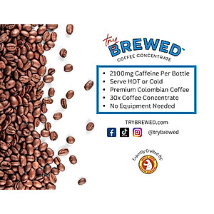 Brewed Coffee Concentrate, Cold Brew, Iced Coffee, Arabica Coffee, Espresso, 30x Liquid Coffee Concentrate, Instant Coffee Alternative, 36 cups per Bottle, Espresso Shot, Caffeine Shot