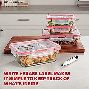 Pyrex Freshlock Glass Food Storage Container, Airtight & Leakproof Locking Lids, Freezer Dishwasher Microwave Safe, 8 Cup