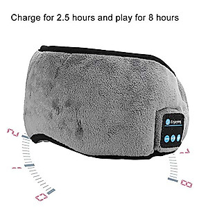 Sleep Headphones Bluetooth Eye Mask, Smart Wireless BT5.0 Blindfold Music Travel Sleeping Blindfold for Side Sleepers Washable Adjustable Travel Music Handsfree Sleeping 8H Playtime