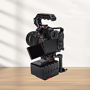 Nitze V Mount Baseplate with V Mount Battery Plate, 15mm Rod Clamp and Arca Swiss Baseplate (8V/3A DC, 14.8V/3A D-tap and PD 3.0 USB-C Output Ports) - N21-D7C