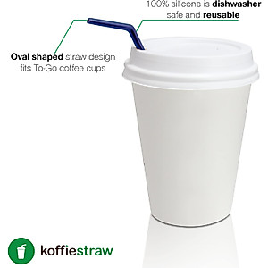 KoffieStraw Reusable Straws | 2-Pack Straws with Stainless Steel Cleaning Brushes | Long Lasting & BPA-Free Standard Size Straws for Coffee, Tea, Milk, Cold and Hot Drink | Green - 8", 10"