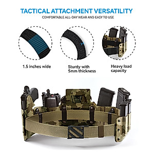 YOETEY Ratchet Tactical Gun Belt for Men - 1.5" Stiff Nylon Web Work Belts Heavy Duty for Concealed Carry Holster