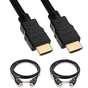Cable Builders Short HDMI Cable [2-Pack], UHD Ultra High Speed HDMI 2.0 with Ethernet, 4K@30/50/60Hz, 1080P/2160P, 18GBps, 3D, Audio Return, Molded (2FT (2-Pack)