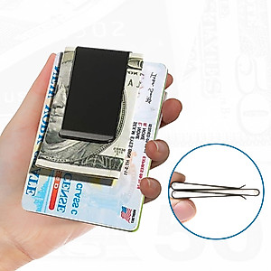Money Clip, Cash Clip, Minimalist Wallet Slim Wallet Credit Business Card Holder, Stainless Steel, Sleek & Secure Credit Card Holder for School, Work and Daily Life Use, Ideal Men's Boy's Gift