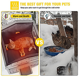 Aivituvin Outdoor Cat House with 100% Insulated Liner Weatherproof Feral Cat Shelter, Heated Cat House for Winter