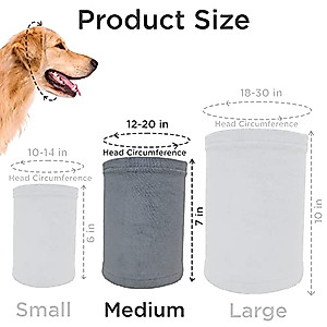 SIMENA No Flap Ear Wraps for Dogs, Stretchy Dog Ear Muffs, Dog Ear Cover Against Stressing Effect of Loud Noise, Head Wrap to Keep Your Dogs Ears Warm (Medium (12-20" x 7"), Grey)