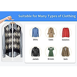 OUPAI Garment Bag for Hanging clothes, 40 inch Clear Full Zipper Suit Bags Breathable Dust Garment Cover for Closet and Cloth Storage Dustproof Closet Storage and Travel- 24'' x 40'' /10 Pack