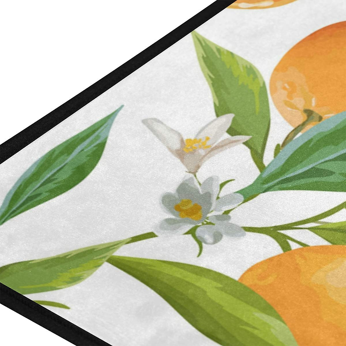Orange Fruits Flowers Kitchen Mat Rugs Cushioned Chef Soft Non-Slip Floor Mats Washable Doormat Bathroom Runner Area Rug Carpet