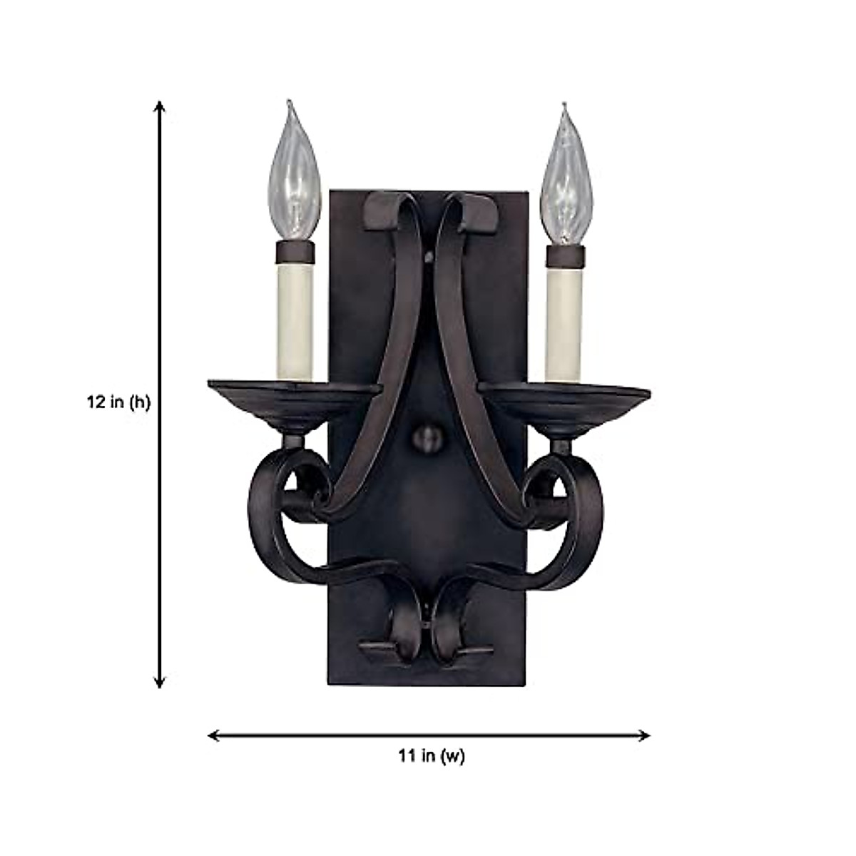 Designers Fountain 9032-NI Barcelona Wall Sconce, 2-Light, Black