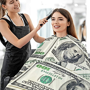 visesunny Professional Barber Cape Dollar All Print Polyester Hair Cutting Salon Cape Apron Water and Stain Resistant Shaving Cloth Beard Shaving Bib Hairdressing Cape Anti-Static Haircut