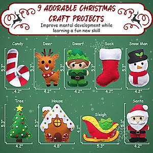 MOMOTOYS Sewing Kit for Kids, Fun & Educational Christmas Sew Craft Set for Boys and Girls Ages 8-12, Complete Beginner Sewing Kit with Felt Plushie for Creative DIY Projects