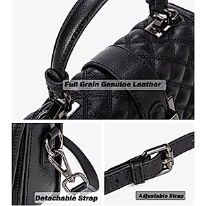 YXBQueen Quilted Crossbody Bags for Women Leather Quilted Purse Top Handle Bag Ladies Handbags Flap Satchel Purse Shoulder Bag