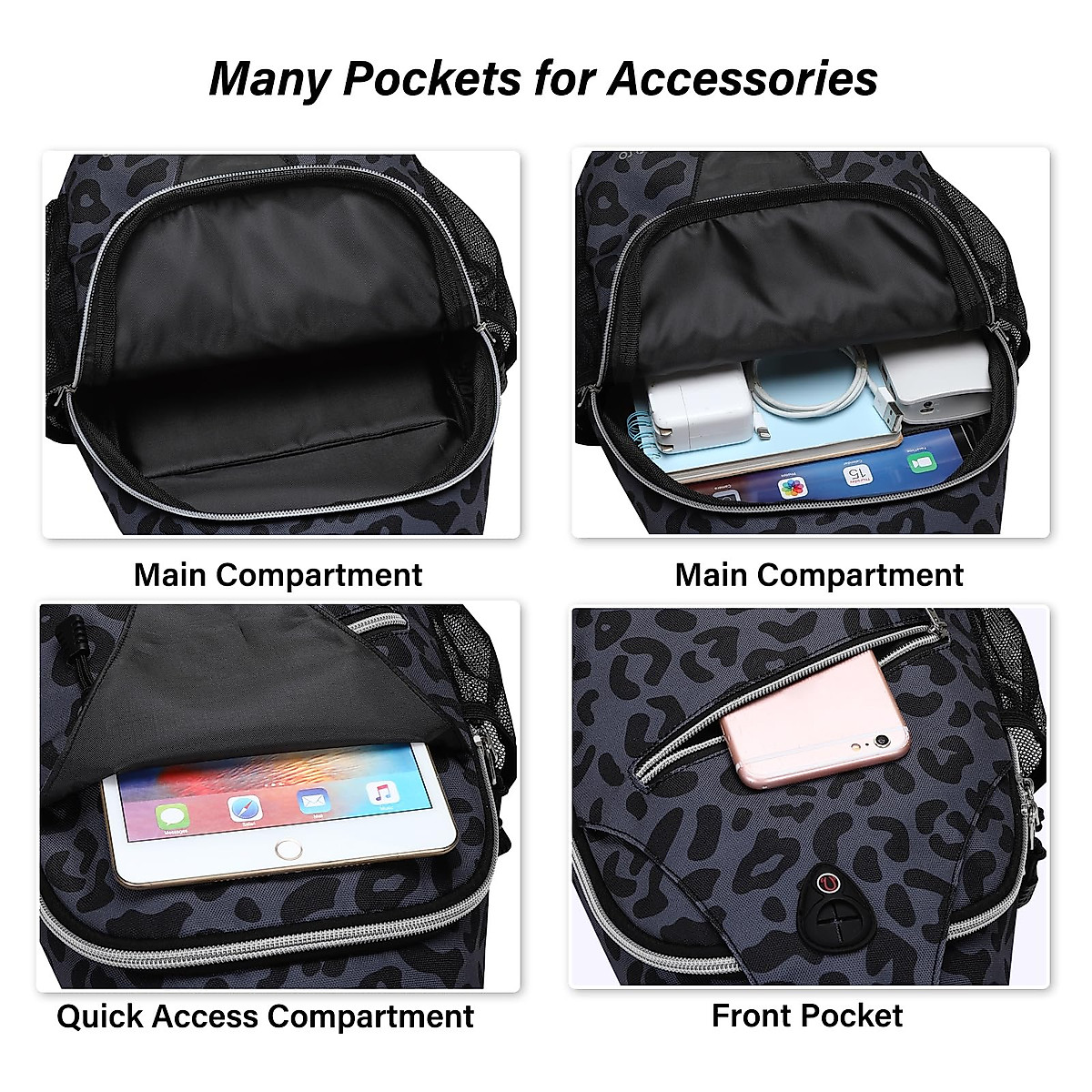 MOSISO Sling Backpack,Travel Hiking Daypack Leopard Grain Rope Crossbody Shoulder Bag & Removable Strap, Black