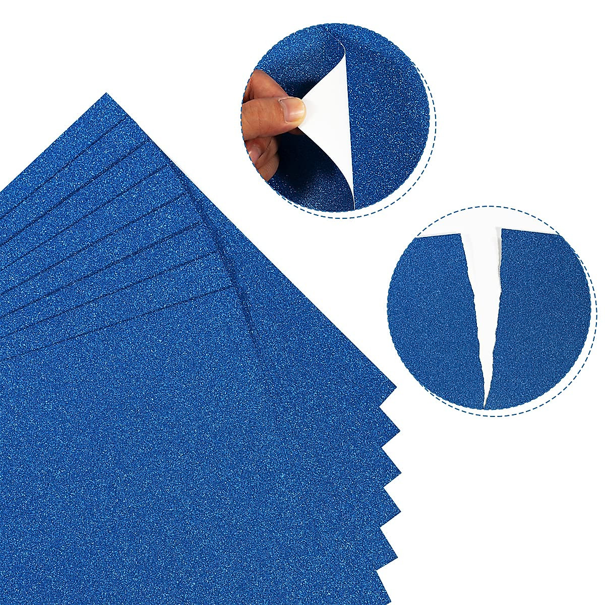 20 Sheets Glitter Thick Paper Cardstock Blank for DIY Birthday, Wedding Party Supplies, Invitation Cards Making, 8.5 x 11 inches (Blue)