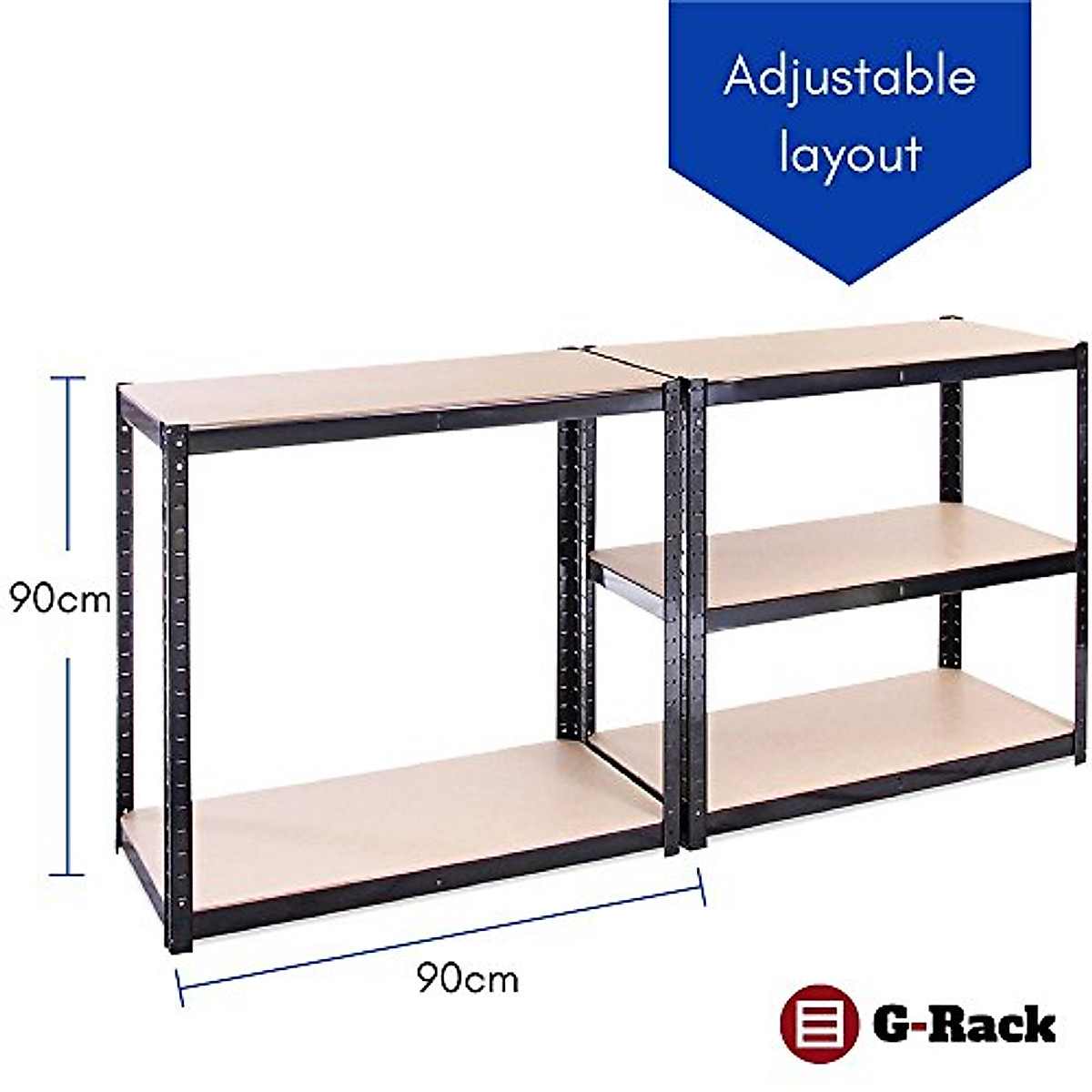 Garage Shelving Units: 71 x 35 x 18 inches | Heavy Duty Racking Shelves for Storage - 1 Bay, Black 5 Tier (400 lbs Per Shelf), 2000 lbs Capacity | for Workshop, Shed, Office | 5 Year Warranty