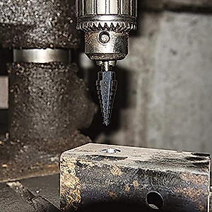 Zhushan 5pcs Step Drill Bit Set,High Speed Step Drill Bit, HSS Cobalt Multiple Hole 50 Sizes Titanium Step Drill Bit with Aluminum Case