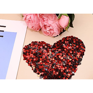 Penta Angel 2 Pack Star Sequin Confetti Holographic Metallic Foil Graduation Table Confetti for 2022 2023 Congrats Grads Birthday Weeding Party Decoration (Red&Black)