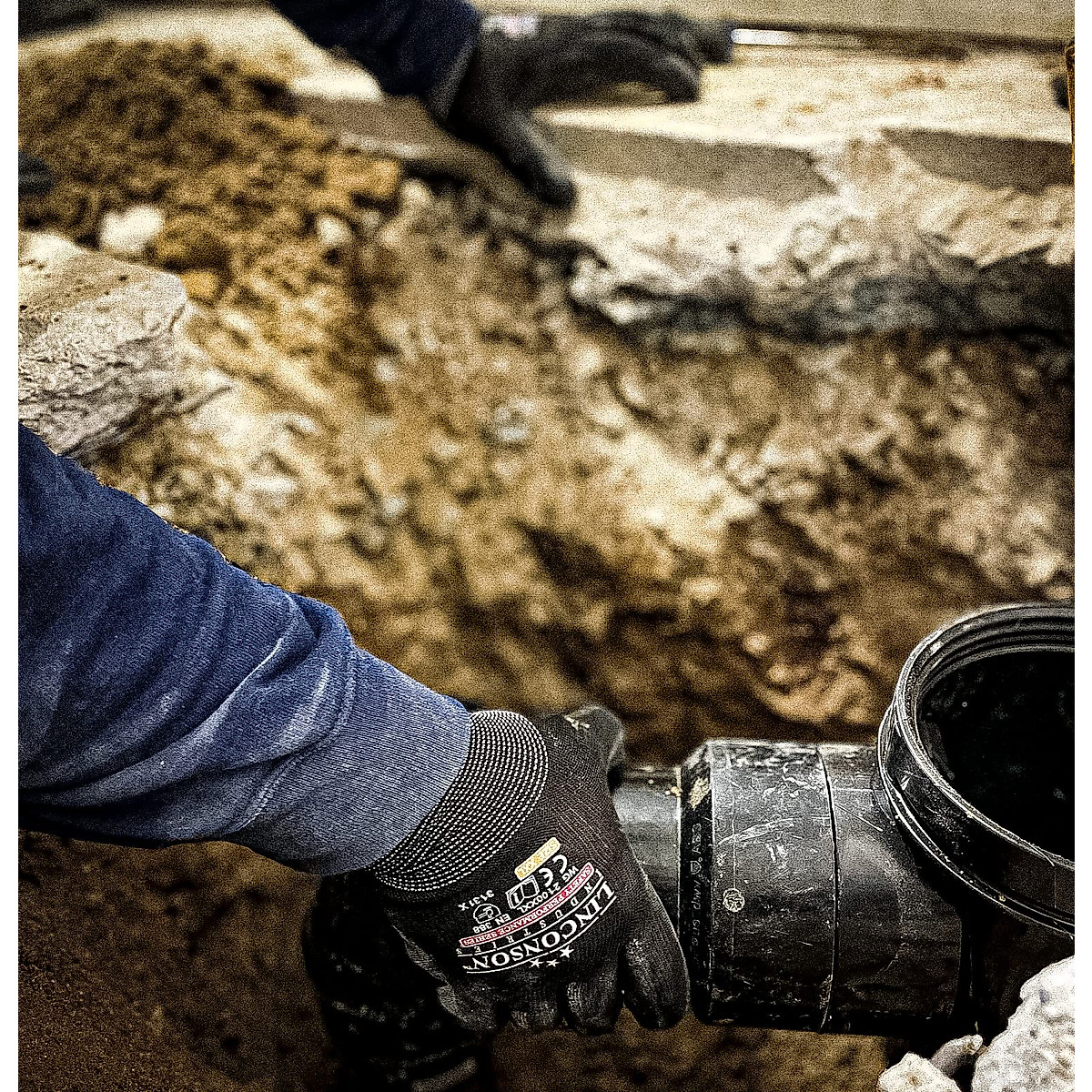 linconson 12 Pack Safety Performance Series Construction Mechanics Work Gloves (M (Pack of 12), Black)