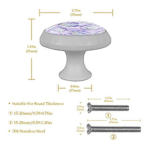 4 Packs Beautiful Rainbow Peal Shell Fluorescence Crystal Glass Cabinet Knobs Drawer Handles for Kitchen Cabinets Dresser Cupboard Wardrobe Pulls Handles