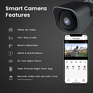 Feit Electric CAM/WM/WiFi 1080p HD Outdoor WiFi Smart Home Security Camera with Night Vision, 2-Way Audio, Black