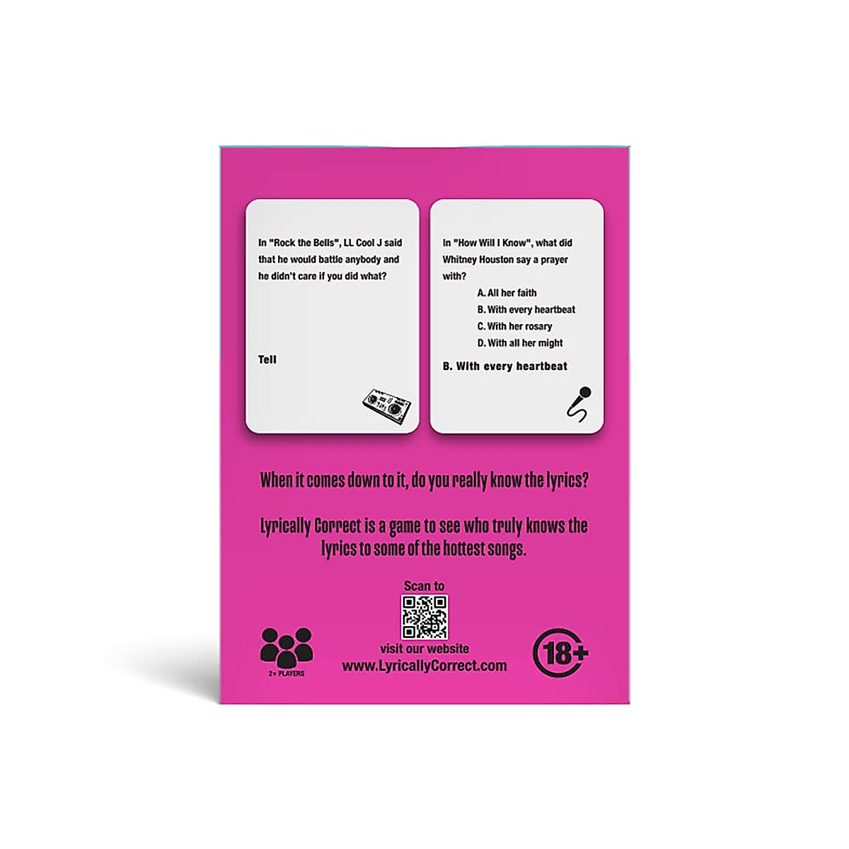 Lyrically Correct Music Trivia Card Game | Multi-Generational Family Gatherings, Adult Game Night and Fun Trivia (80's Mixtape Hip Hop, R&B, Funk and Pop)