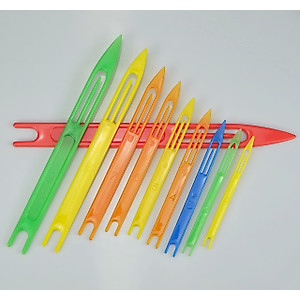 PISCORUSH 10pcs Netting Needle Shuttles Plastic Repair Fishing Line Equipment Cast Net Mending Needle Fishing Tool Fishing Accessory Size: 1#-10# (10pcs(1#-10#))