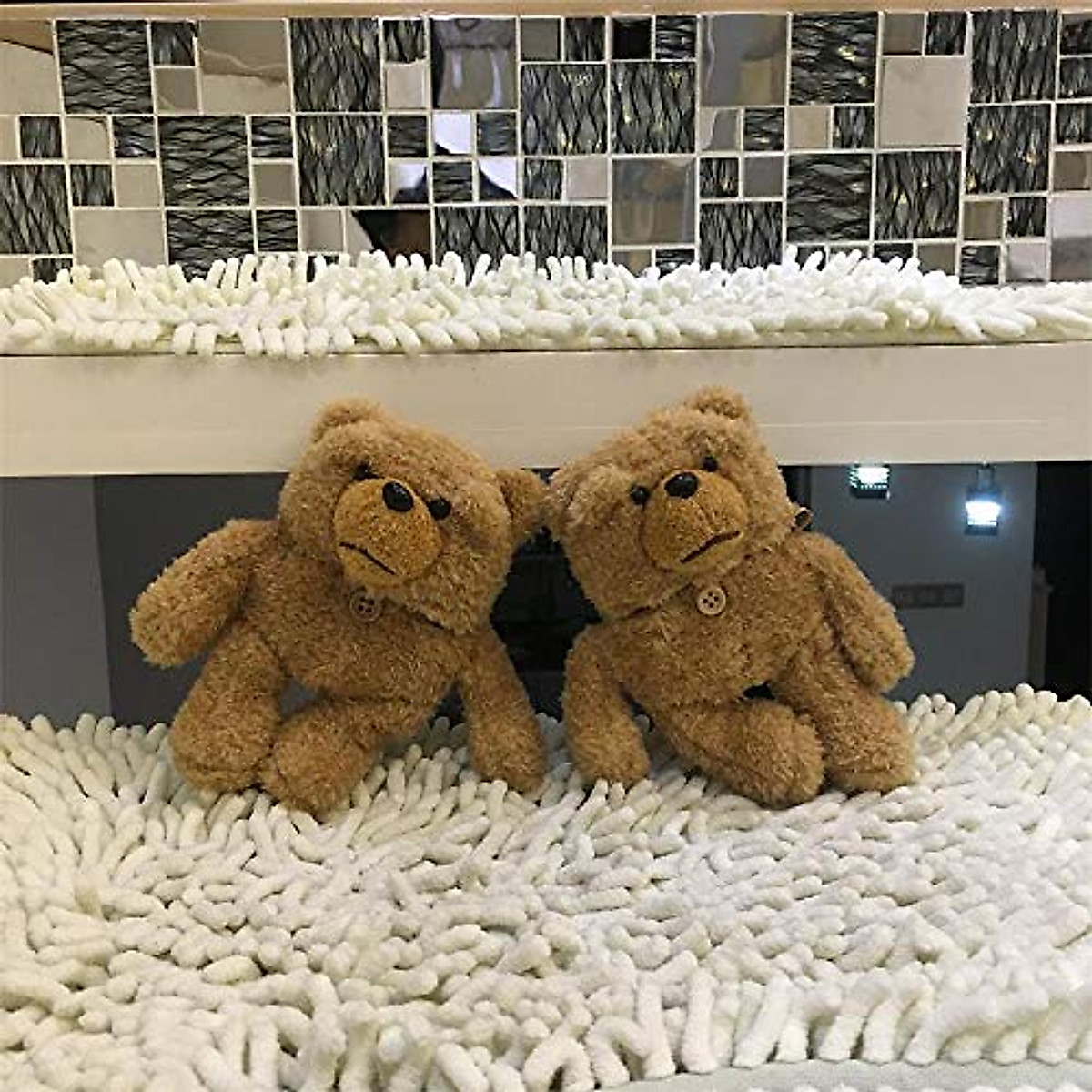 Cute Plush Unique Creative Fur Fluffy Brown Teddy Bear Case Animal Stuffed Doll Compatible with Airpods pro Cartoon Headphones Cover with Keychain Clip for Girls Boys Best Gift