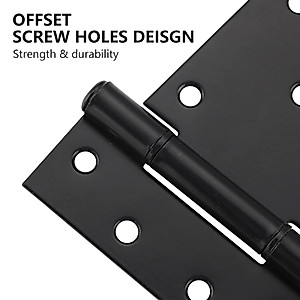 Heavy Duty Gate Hinges 4 Pack, 3.5 Inch Black Shed Barn Door Hinges, Metal Gate Hinges for Wooden Gates Wood Fence Outdoor with Screws, HOME MASTER HARDWARE