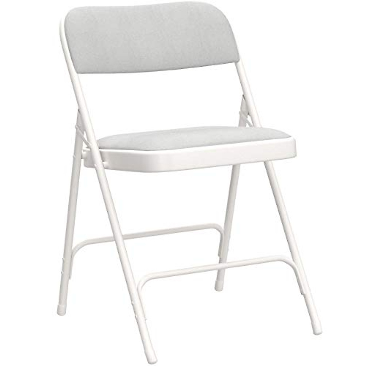 National Public Seating 2200 Series Steel Frame Upholstered Premium Fabric Seat and Back Folding Chair with Double Brace, 480 lbs Capacity, Model 2202 Graystone/Gray (Carton of 4)