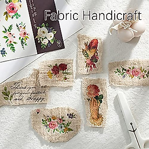 Morld 4 Pack Vintage Rub On Transfers Plant Stickers - 100 Pcs Flower Deco Sticker for Crafts, Wood, Furniture, Fabric, Journaling, Bullet Dairy, Scrapbooking, Planners, Nature Journal