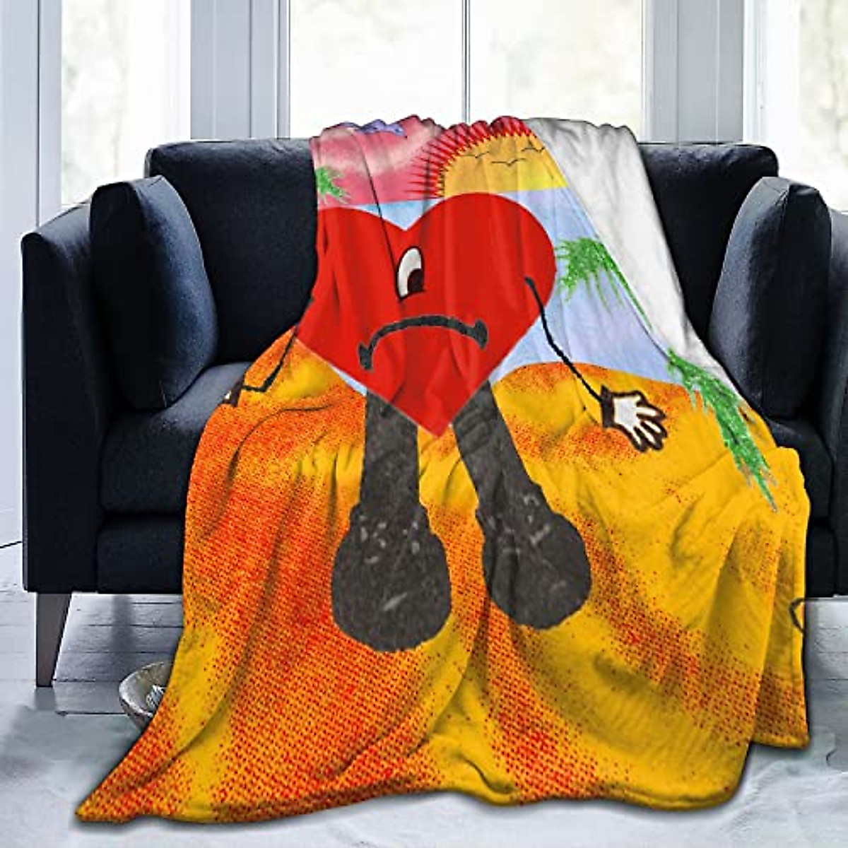 Iosbdnsm Bad Cute Bunny Throw Blanket Living Room Car Bedroom Warm Blankets Air Conditioning Blanket Fans Gifts 60"x50"
