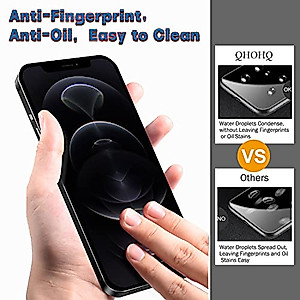 QHOHQ 3 Pack Screen Protector for iPhone 12 Pro 6.1 Inch with 2 Pack Tempered Glass Camera Lens Protector, Ultra HD, 9H Hardness, Scratch Resistant, Easy Install - case Friendly